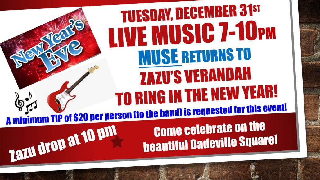 New Year’s Eve Party at Zazu’s - Lake Martin Voice - Lake Martin Real ...